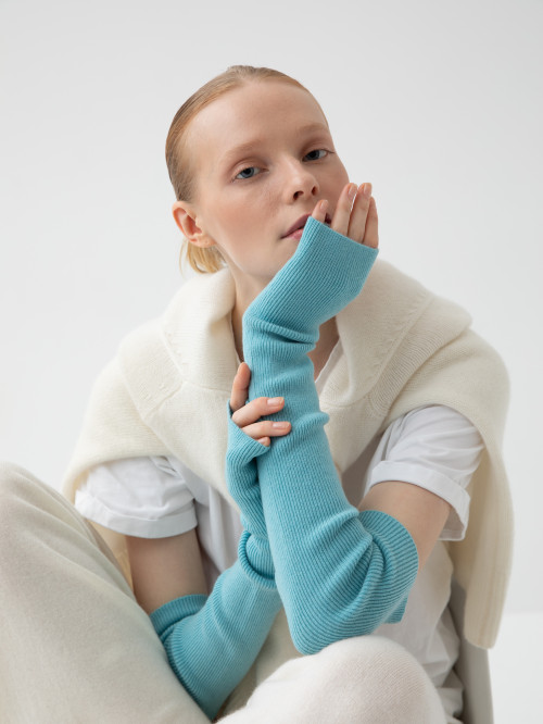 Митенки из 100% кашемира Let's cashmere! LC293 цвет бирюзовый купить с ...