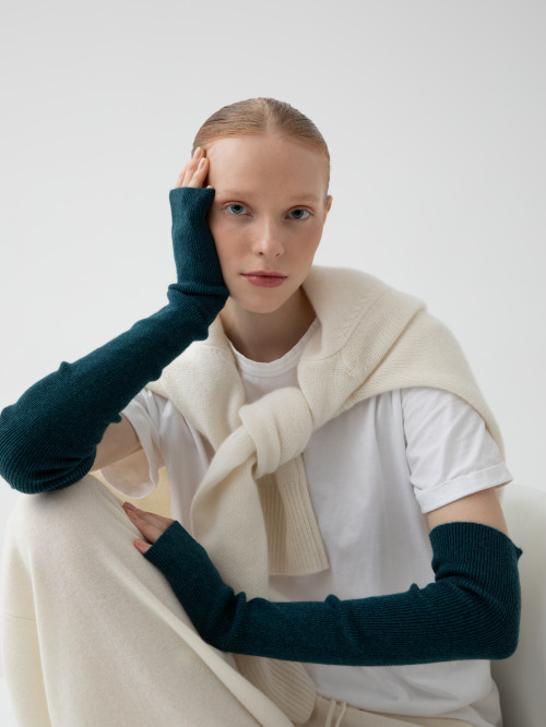 Митенки из 100% кашемира Let's cashmere! LC293 цвет сине-зеленый купить ...