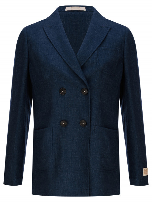 Жакет Massimo Alba India цвет синий купить с доставкой в Москве — Интернет магазин «Кашемир и Шёлк